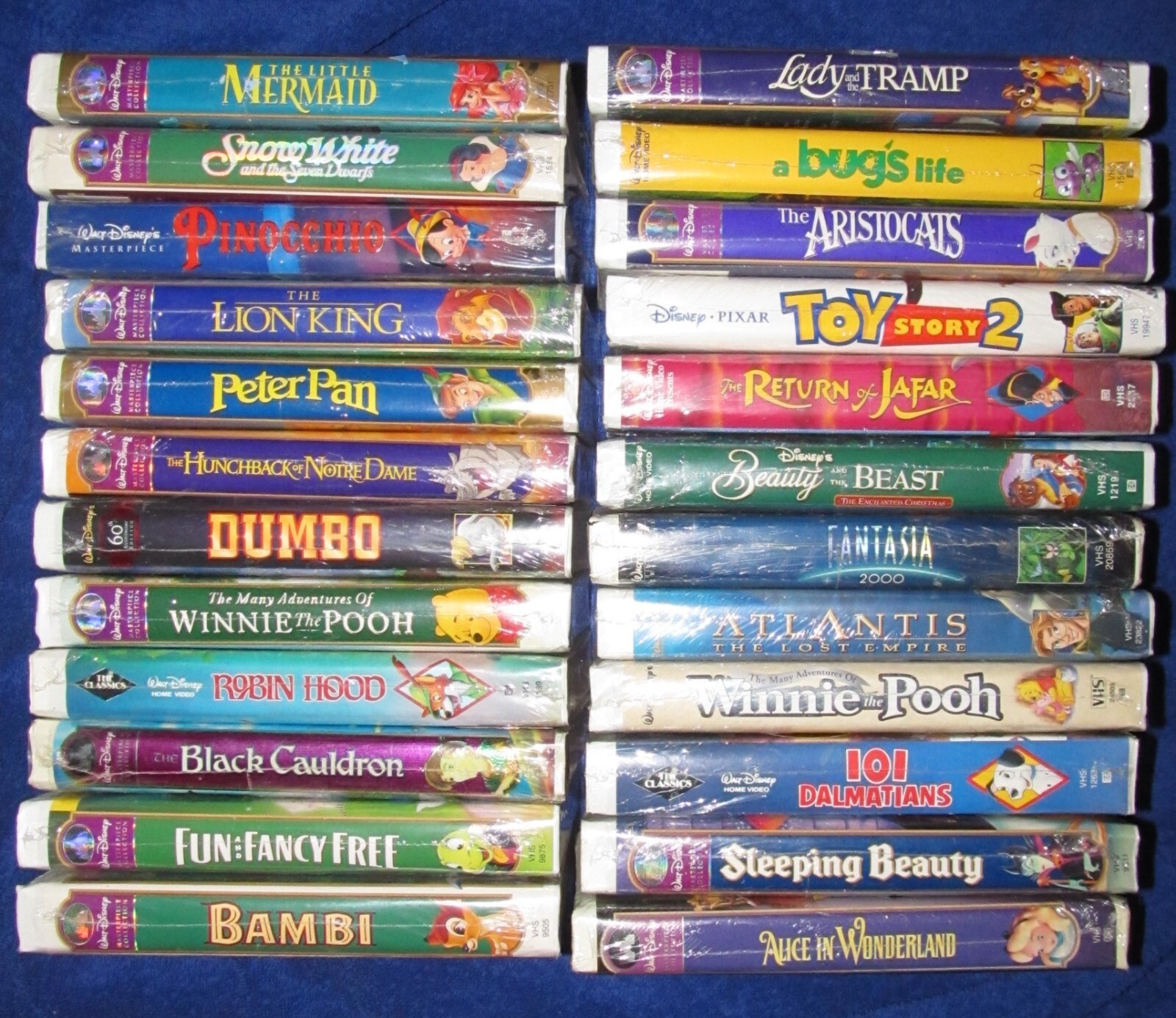 24 Walt Disney VHS SEALED NEW MERMAID ROBIN HOOD,LADY & TRAMP, BAMBI ...