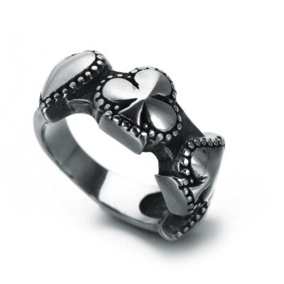 Poker Card Pattern Heart Club Diamond Spade Ring Stainless Steel Biker ...