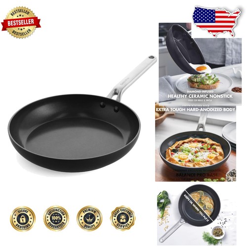 Healthy Ceramic Nonstick 11” Frying Pan - Induction Base & Easy Clean ...