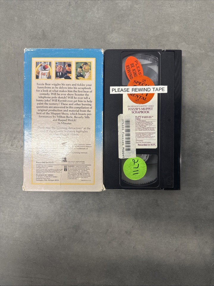 Jim Henson's Muppet Video Fozzies Muppet Scrapbook VHS Tape Ex-Rental ...