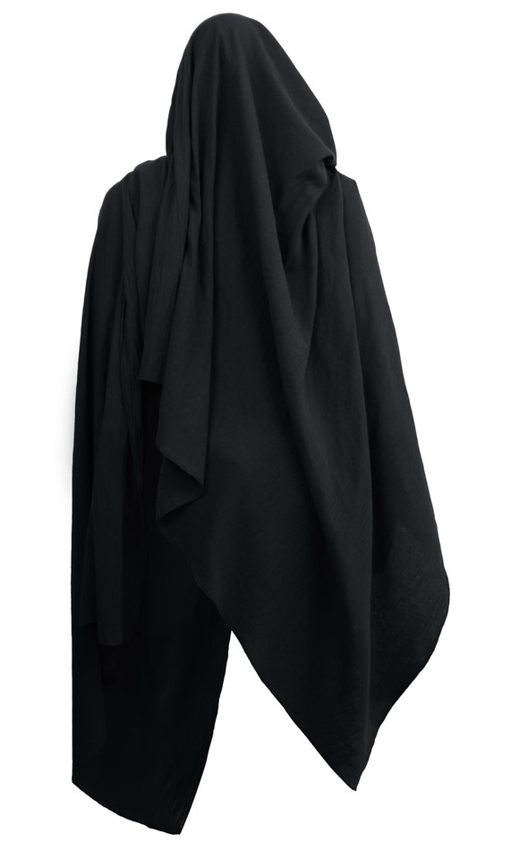 Medieval Black Padme Cape Shawl Post Apocalyptic Cloak Black Hooded ...