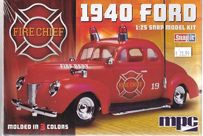 MPC 1940 Ford Fire Chief Snap-it Model Kit in 1/25 815 ST | eBay