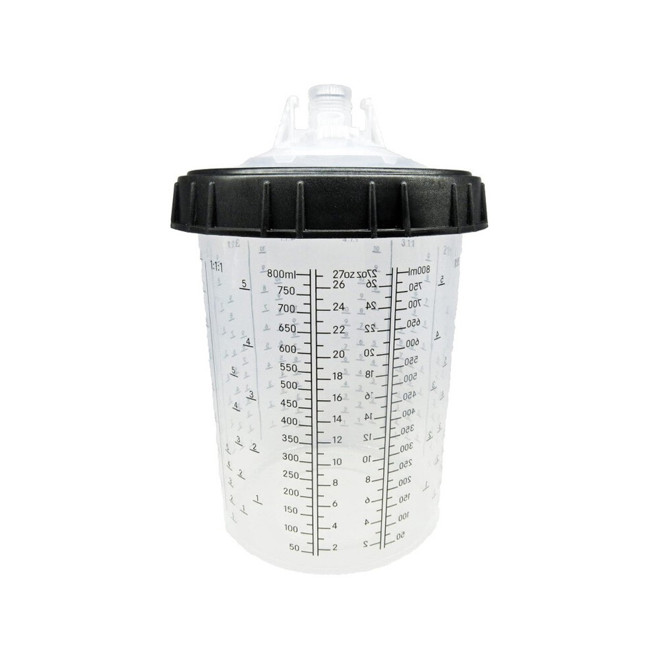 PPS CUPS Disposable Paint Spray Gun Cup Liners and Lid System (125 Mic ...