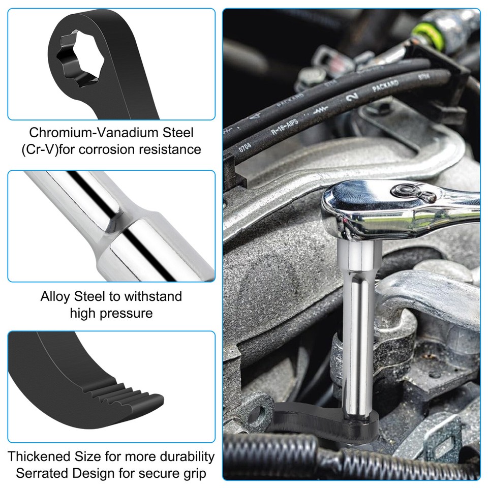Pry Bar Wrench Adapter Head Extension Bar Crowbar Adapter Head Tool 1/2 ...