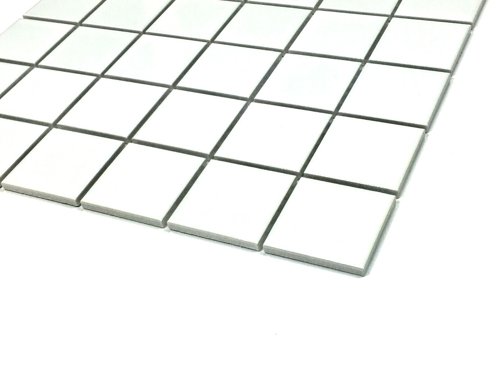White 2x2 Shiny Porcelain Mosaic Tile Backsplash Wall Floor Kitchen ...