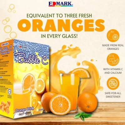 20 Sachets Edmark Bubble Vitamin C Orange Drink Energy Support Antioxidant | eBay