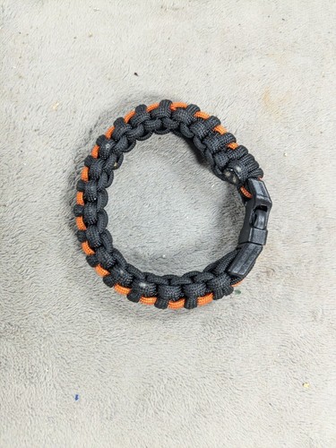 Black & Orange Paracord Bracelet Survival Go Bag Prepper Gear Tool US 7 ...