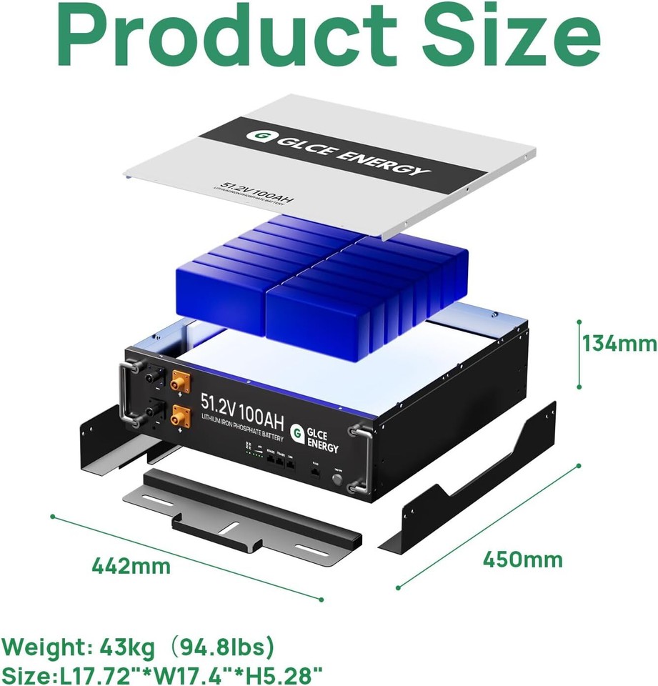 48V 50Ah 100Ah 200Ah LiFePO4 Lithium Battery Metal Case BMS Off-grid | eBay