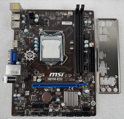 MSI H81M-E33 motherboard LGA-1150 w/I/O Shield; Tested | eBay