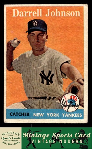 1958 Topps - Darrell Johnson - #61 "White Letters" New York Yankees | eBay