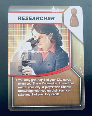 Pandemic | Researcher Role Card | Official Extra/Replacement Game Piece ...