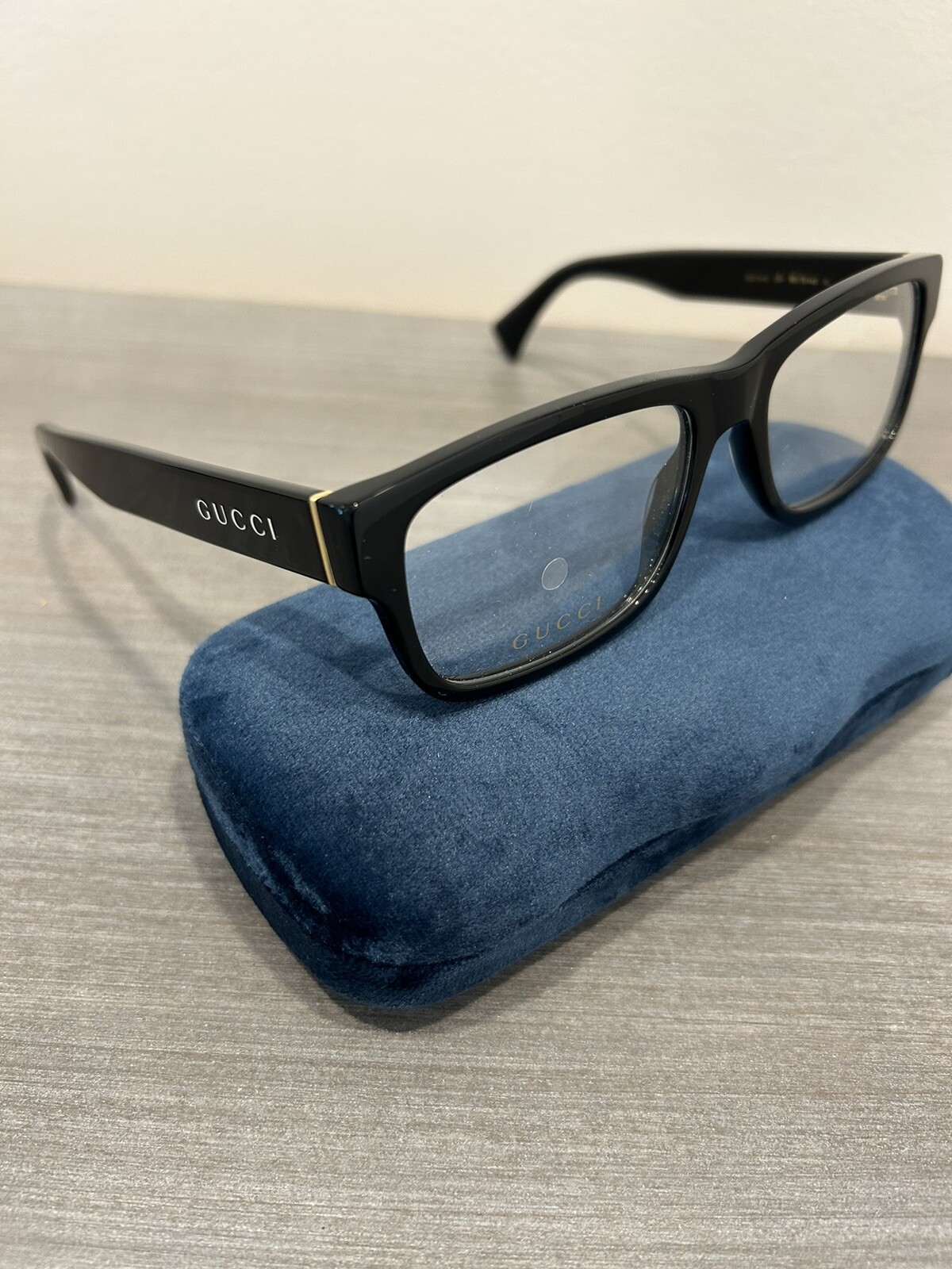 Gucci GG1141O 004 Eyeglasses Frame Men's Black Full Rim Rectangle Shape ...