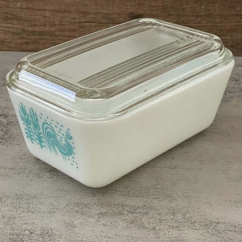 Vintage Pyrex 502 Amish Turquoise Butterprint Covered Glass ...