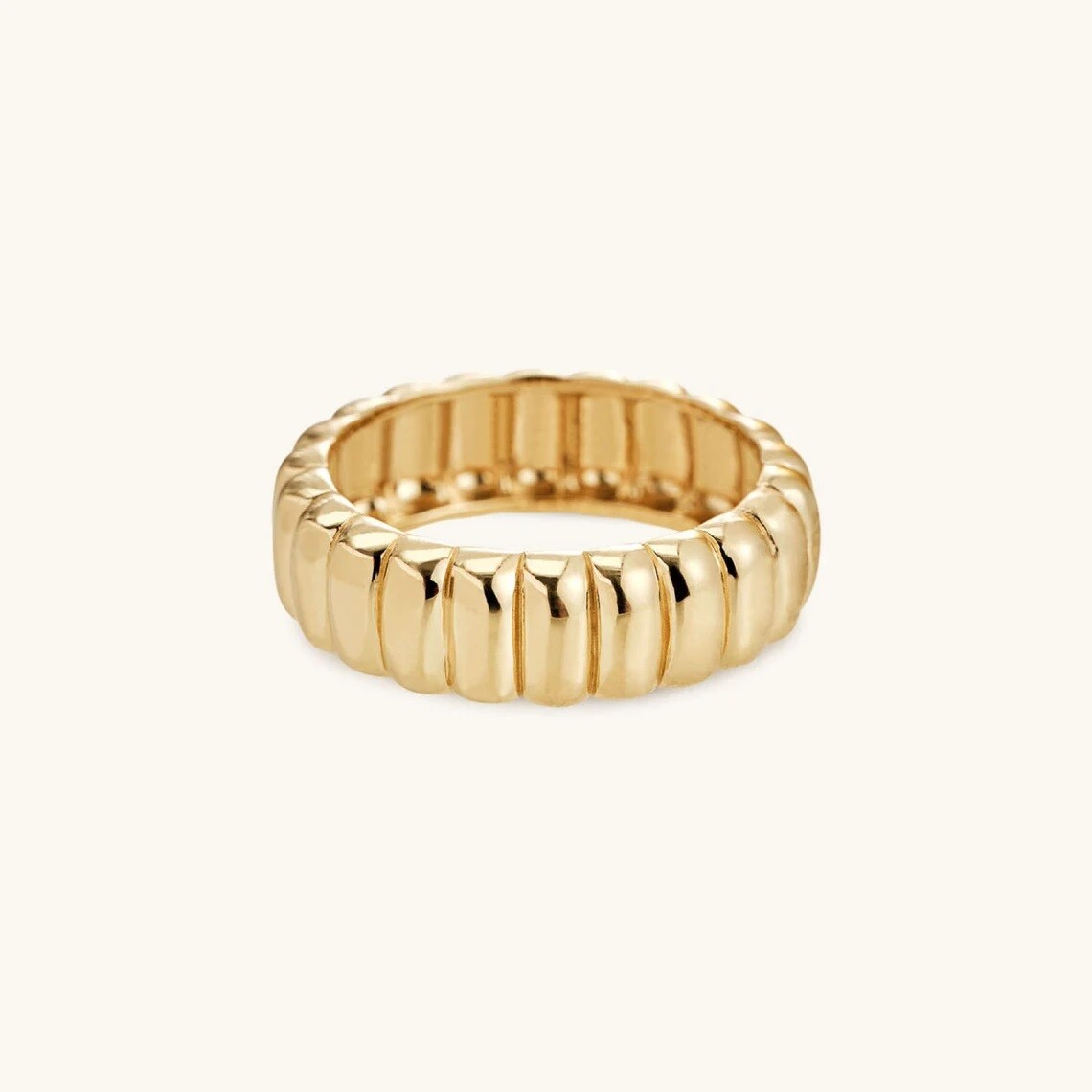 6mm Wide Fluffy Band Ring - Charlotte Band Ring - Ribbed Band Ring ...