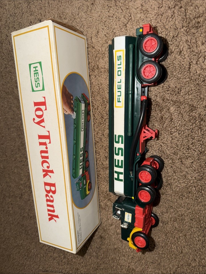 Vintage 1984 Hess Oil Tanker Truck Bank with box | eBay