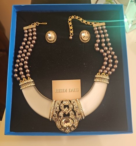 Heidi Daus Signature "PLATINUM CLEAR'' Swarovski Crystal Necklace ...