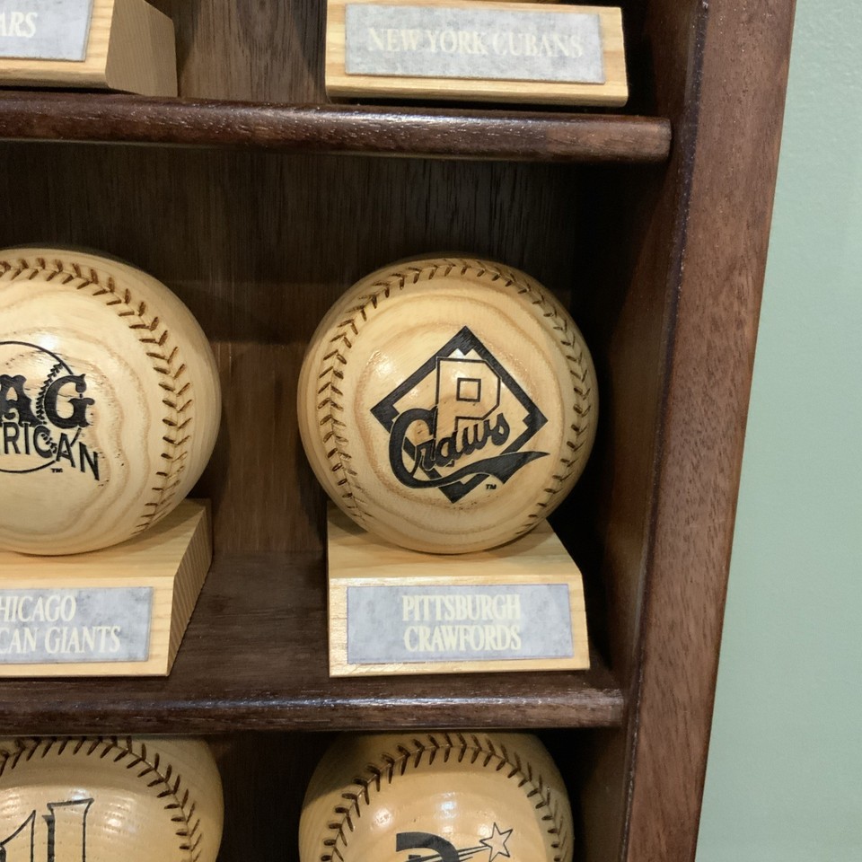 Vintage Negro League Wooden Baseball Display By GBOW Walnut Rack 16 ...