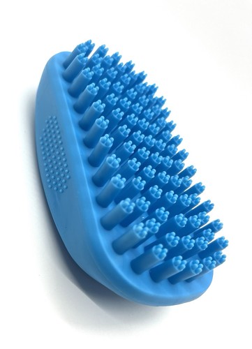 Dog Bath Scrubber Rubber Curry Comb & Pet Grooming Brush with Non-Slip ...