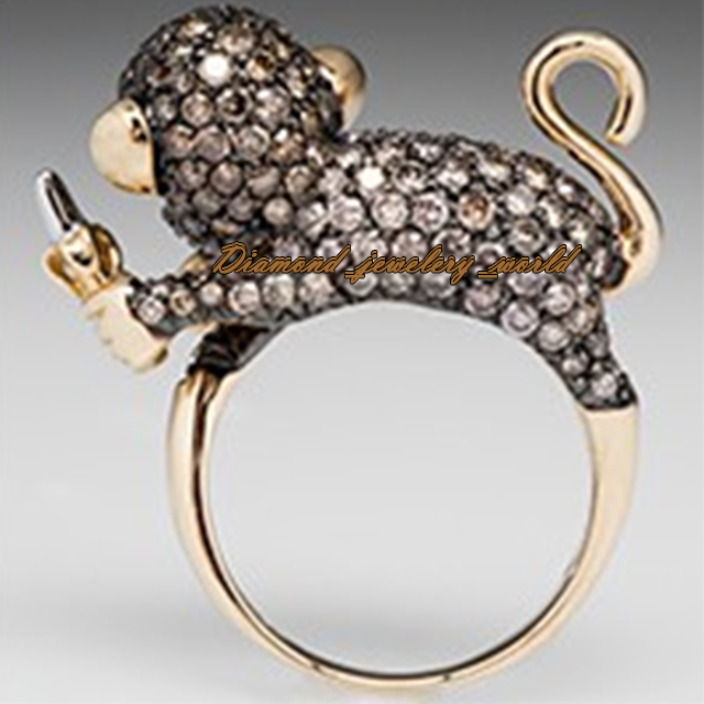 Stunning 5.29ctw Rose Cut Diamond Emerald Silver Victorian Monkey Ring ...