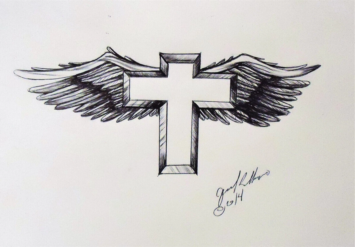 Cross With Wings Sketches