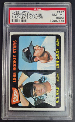 Steve Carlton 1965 Topps #477 Rookie PSA 8 (OC) Fritz Ackley Stars NM ...