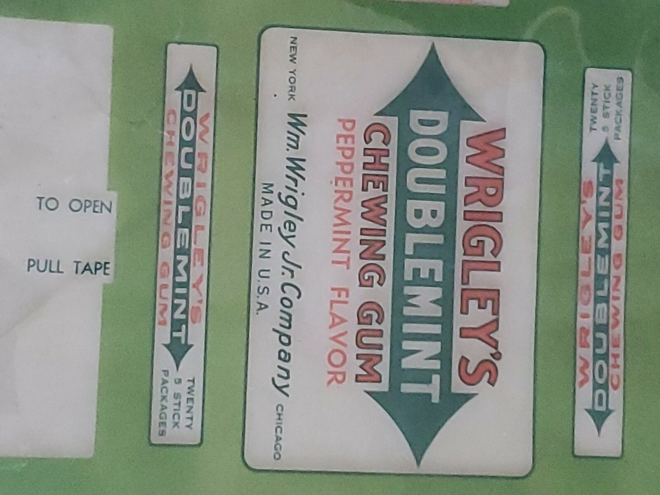 Vintage NOS ORIGINAL 1910s WRIGLEY’S DOUBLEMINT Gum BOX WAX WRAPPER | eBay