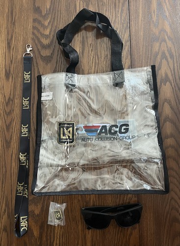 LAFC Clear Tote, Crest Lapel Pin, LAFC Key Lanyard, & Sunglasses | eBay