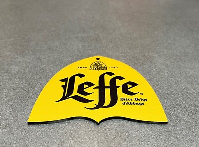 PLAQUE BOIS JAUNE BIERE BELGE D'ABBAYE BELGIAN BEER BIER LEFFE ANNO ...