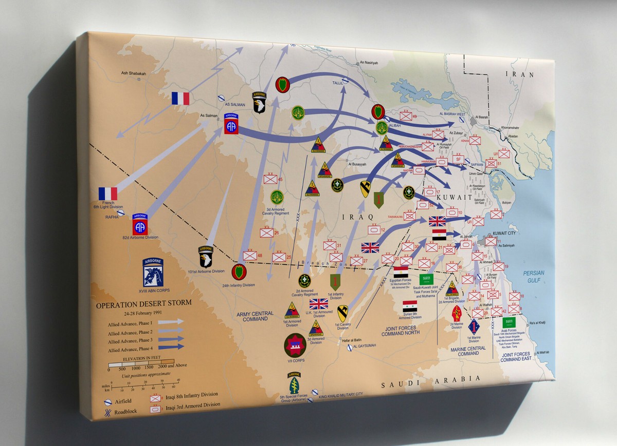 Karte Der Operation Desert Storm