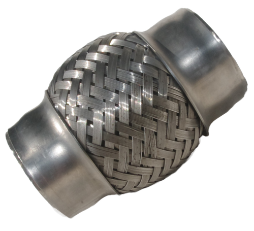 63mm - 2 1/2" Inlet X 4" Long - Double Braided Stainless Steel Bellow ...