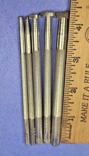 Lot of 5 Craftool Leather Stamping Tool Punch Various Styles Shapes ...