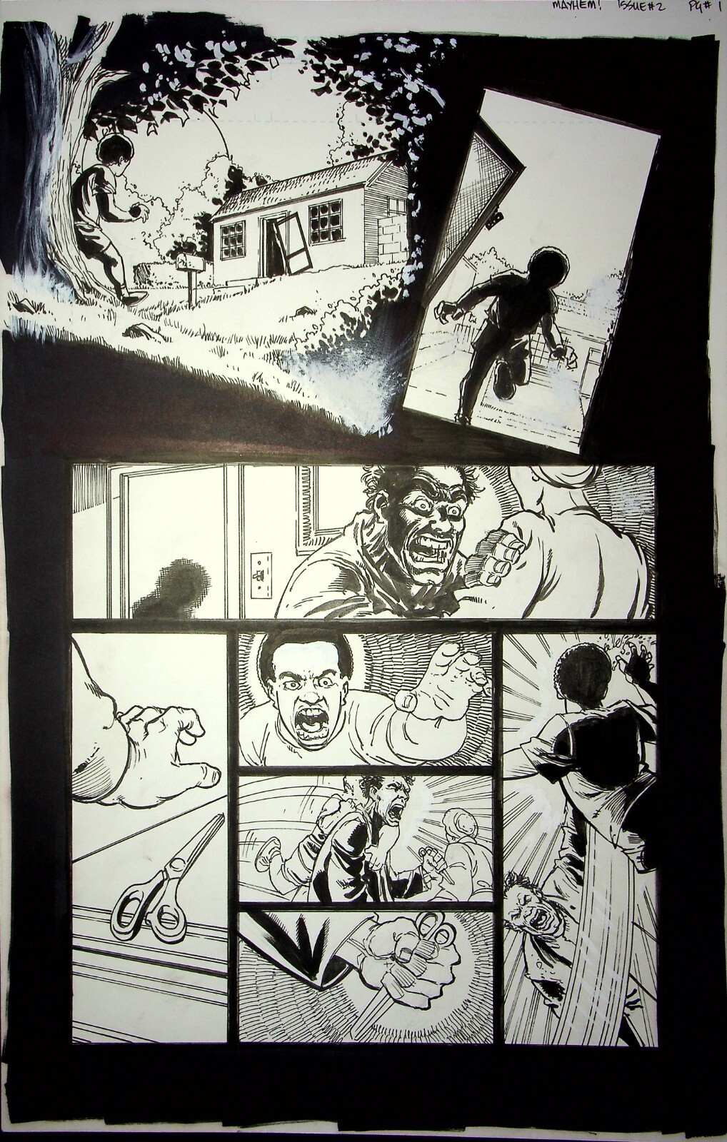 COMIC TYRESE GIBSON'S MAYHEM! ORIGINAL ART BY TONE RODRIGUEZ #2 PG 1 ...