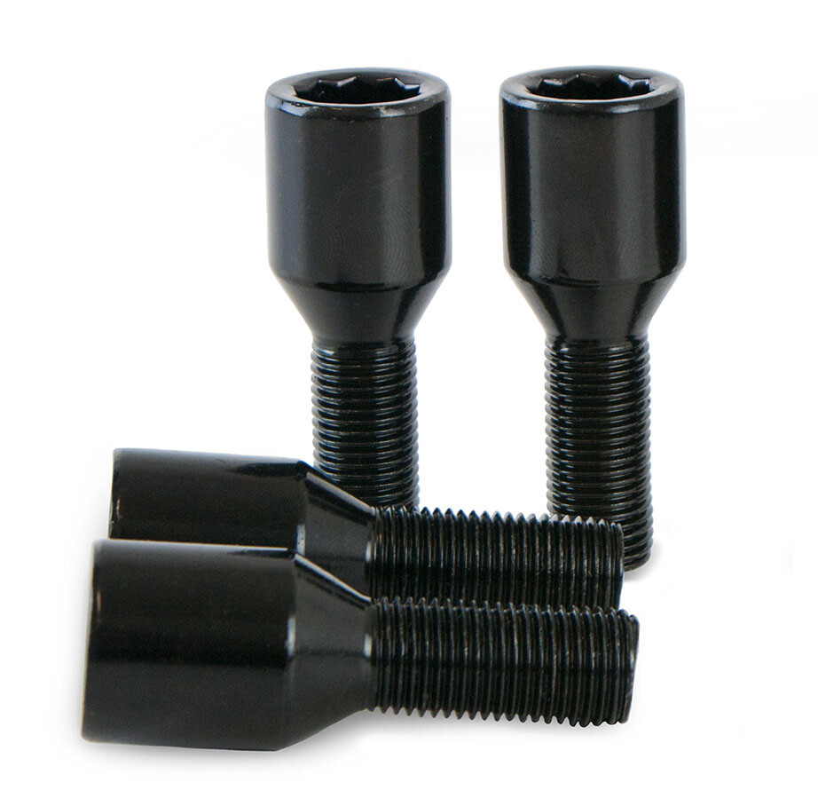 20 x Slim Fit Tuner Black Wheel Bolts for Citroen C4 For Aftermarket ...