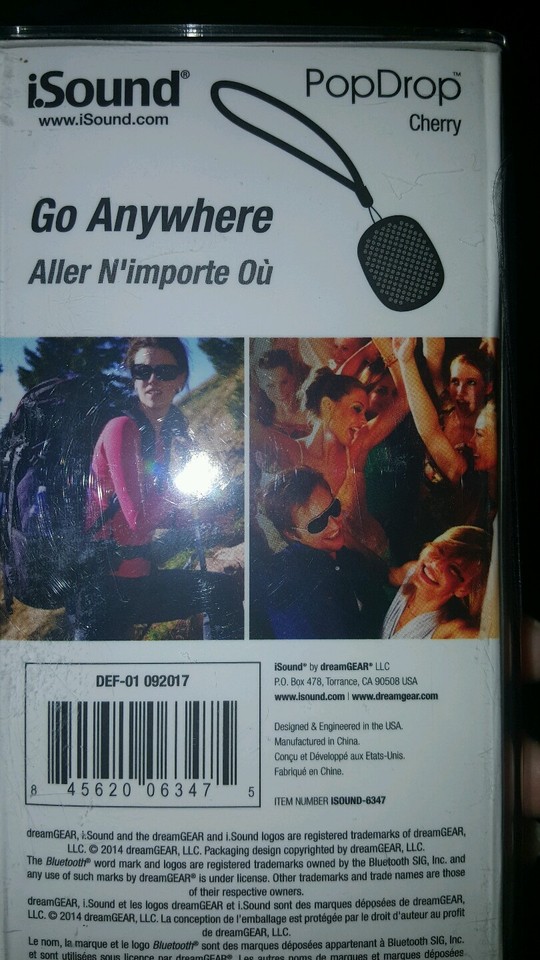 iSound PopDrop Wireless Speaker Cherry 845620063475| eBay