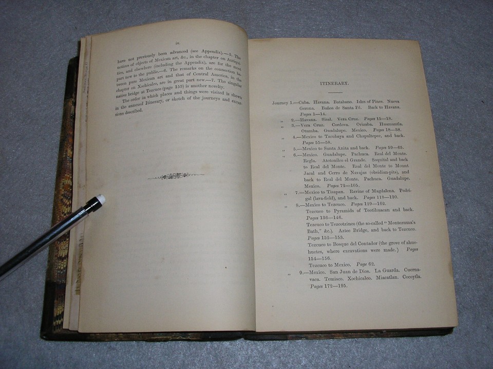Antique Mexico History Book Anahuac Aztecs Decorative Leather Binding ...