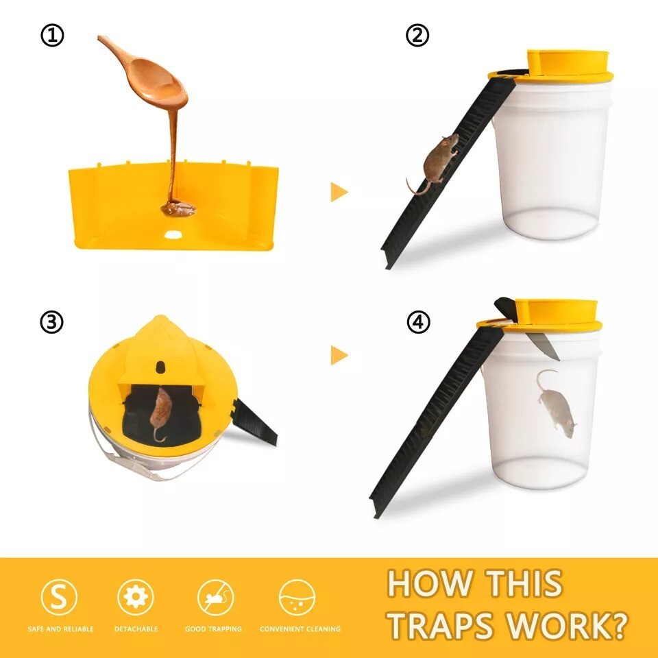Mouse Rat Trap Flip & Slide Mouse Trap Bucket Catcher Mousetrap Slide ...