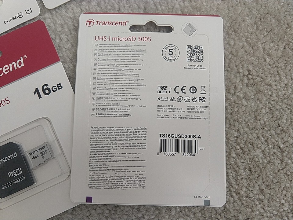 NEW Transcend 16 GB Micro SD Card Pack Of 4 | eBay