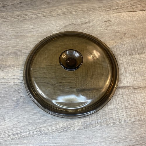 CORNING WARE PYREX REPLACEMENT LID ONLY VISIONS BROWN AMBER ROUND GLASS ...