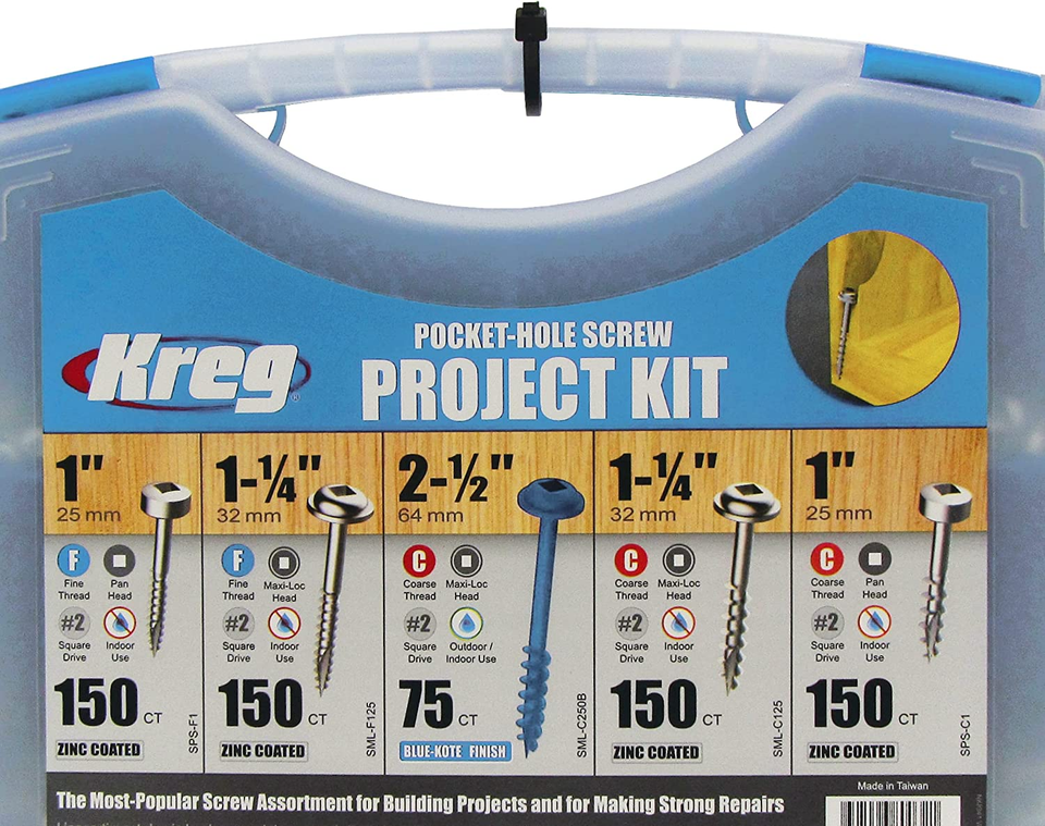 Pocket Hole Kit Jig Screw Kreg System 5 Clamp Jr Face and Size Tool ...