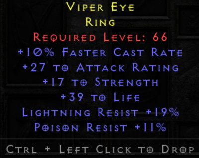 D2r rare ring fcr ring 10fcr 17str 39life 19lr 11pr--non ladder sc ...