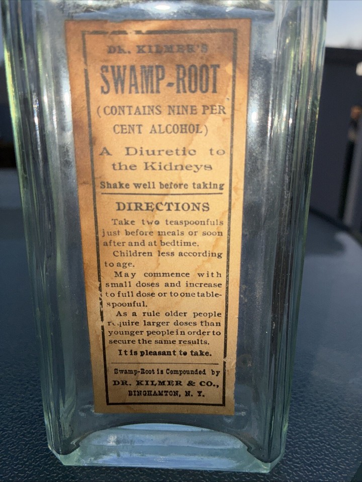 Dr. Kilmer’s Swamp Root Bottle Paper Label Patent Medicine Binghamton ...