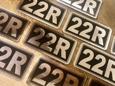 2 Piece 22R Valve Cover Decal Toyota Pickup 4Runner Hilux Repro Sticker ...