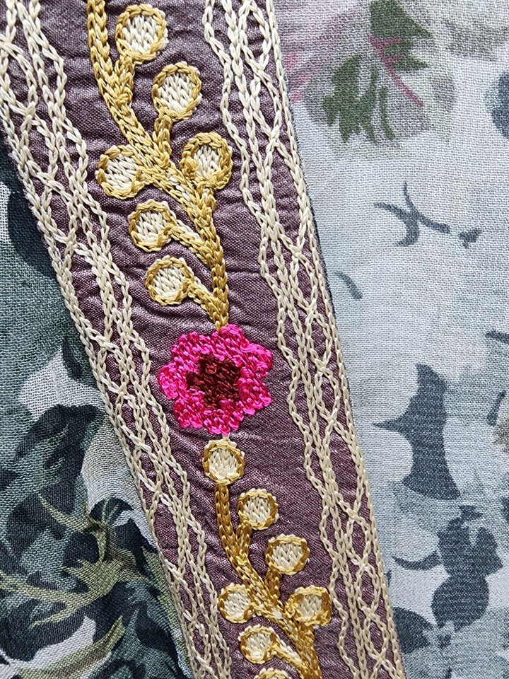 Soft Surroundings Topper Kimono Sz L Floral Embroidered Boho Open ...