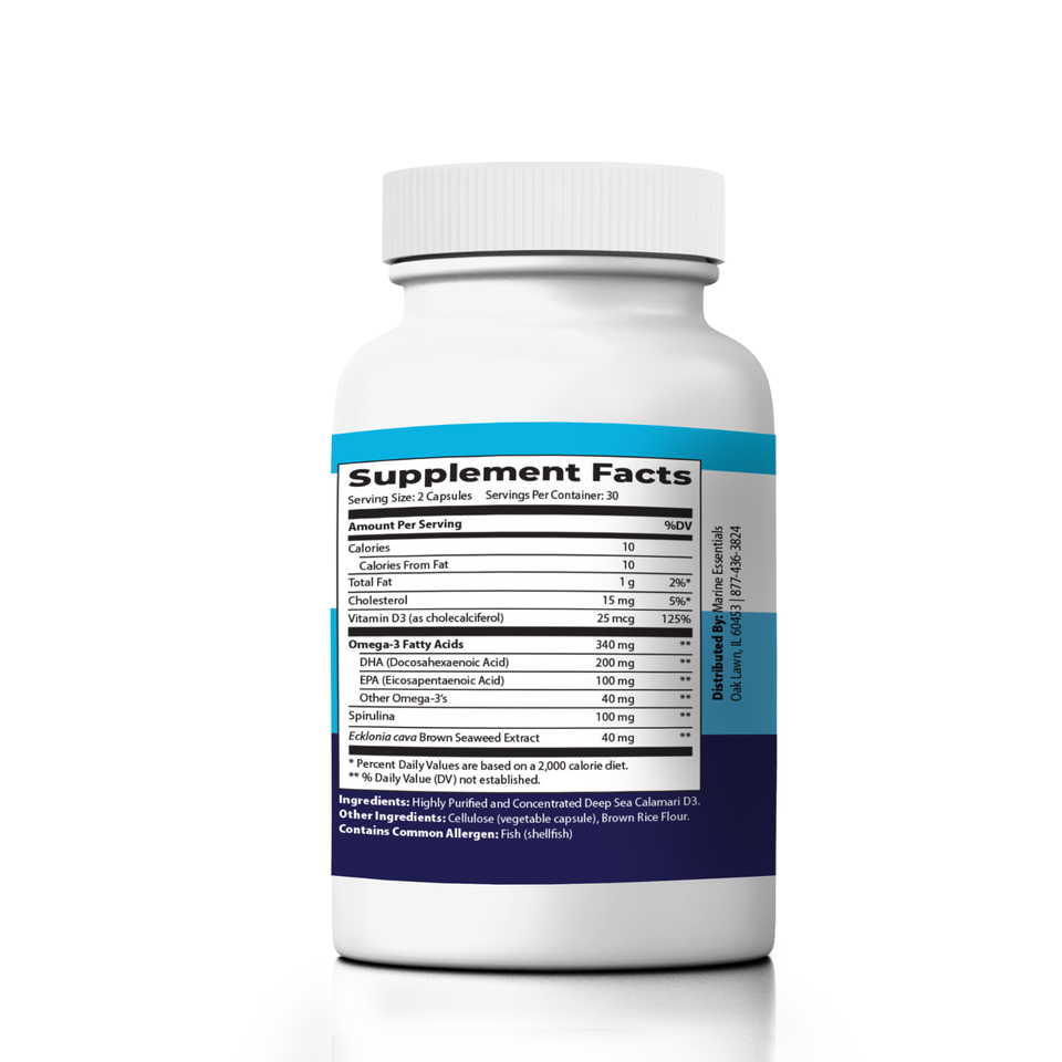 Marine Essentials | Marine-D3 | Anti-Aging | Omega-3 | 1 Bottle (60 ...