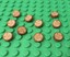 Lego 10 Pieces Reddish Brown 1x1 Round Tile With Tree Stump Log Pattern ...