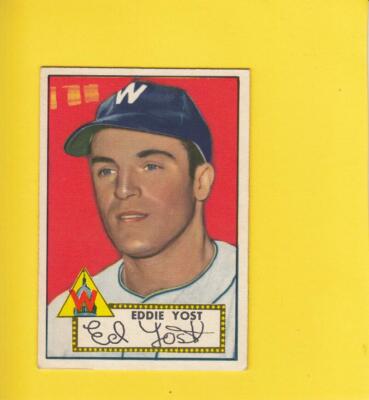 1952 Topps #123 Eddie Yost Washington Senators VG Very Good Lot # 13234 ...