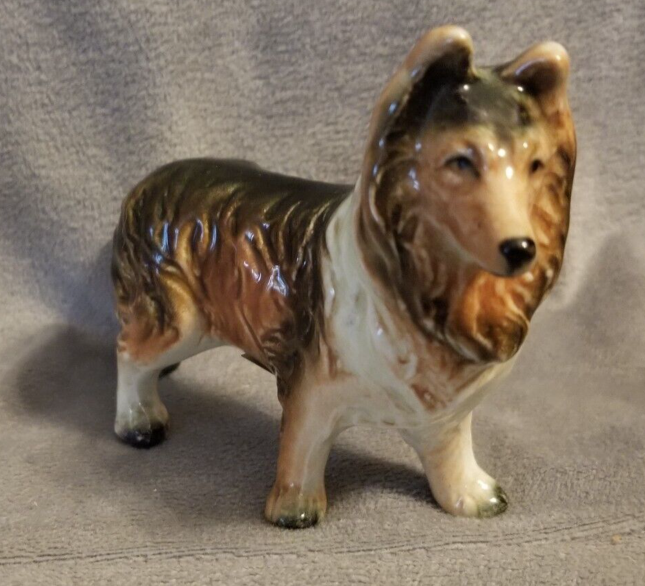 VTG Enesco Ceramic Collie Lassie Miniature Dog Figurine, Japan 4 1/2 ...