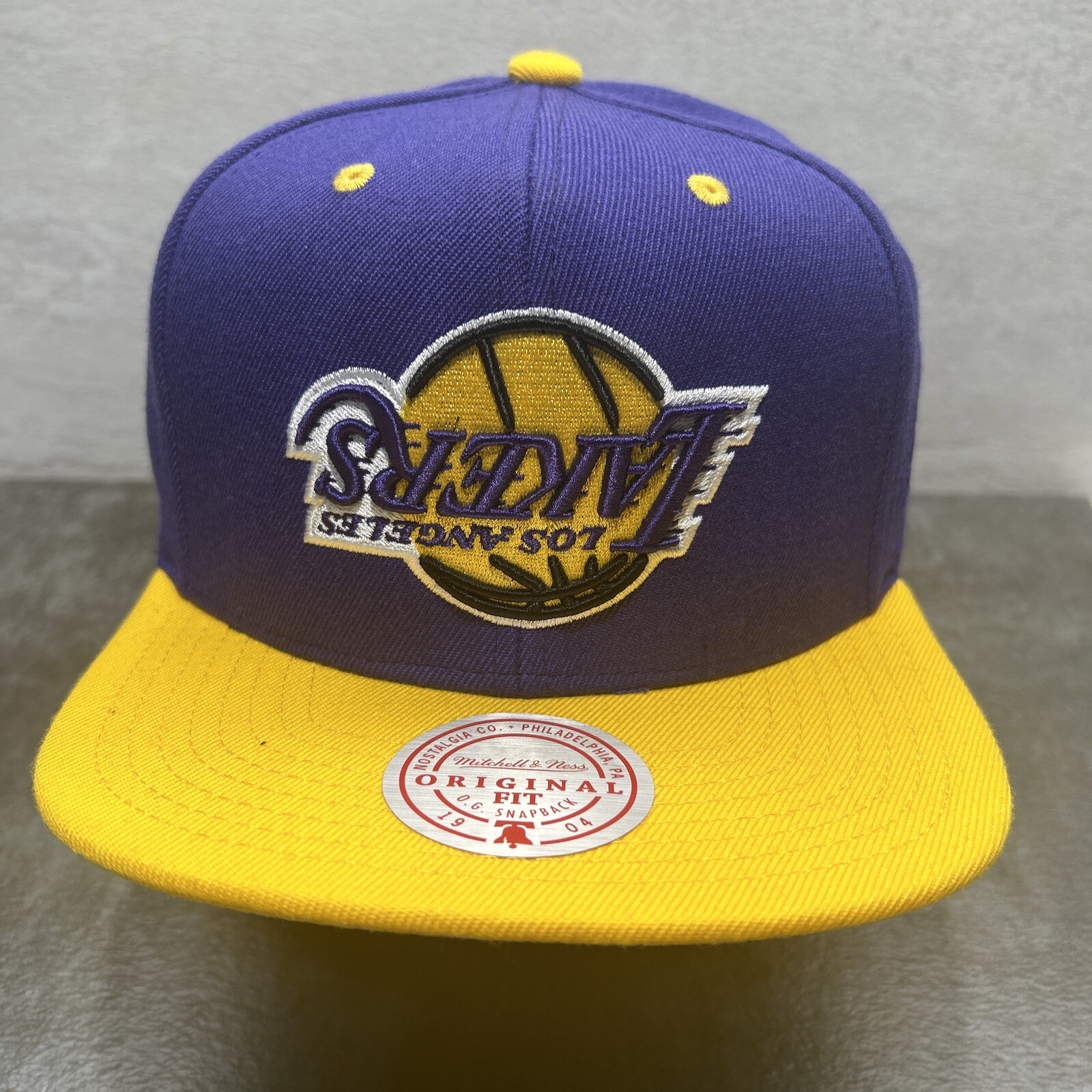LA Lakers Hat Mitchell & Ness "Upside Down" PRP Snapback OSFA OG Fit ...