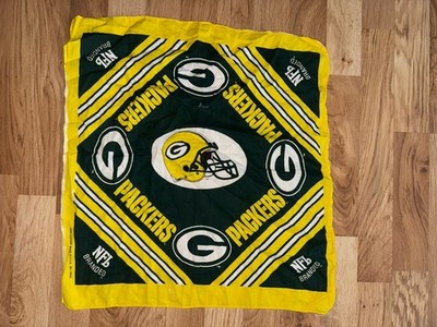 Vintage NFL Green Bay Packers Bandana Yellow Green Football Made In USA ...