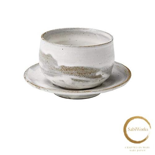 New Shigaraki ware Hechomon cup and saucer white finish | eBay